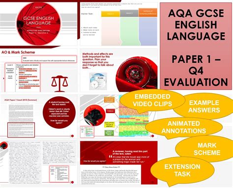 Aqa 8700 1 Gcse English Language Paper 1 Question 4 Evaluation