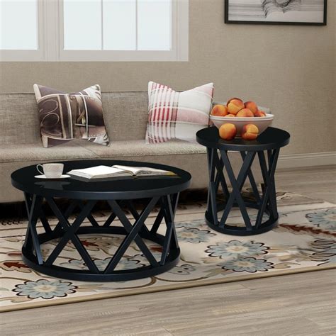 Destinations Collection Ceylon Round Coffee Table In Black Doughty