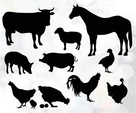 Boerderij Dieren Svg Dierlijke Silhouet Collectie Dier Etsy Nederland