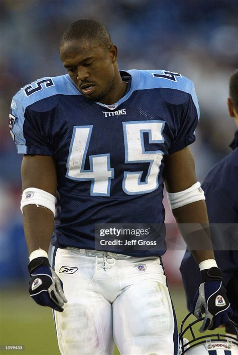 Running Back John Simon Of The Tennessee Titans Looks On Against The