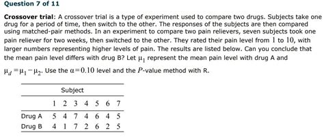Solved Crossover Trial A Crossover Trial Is A Type Of