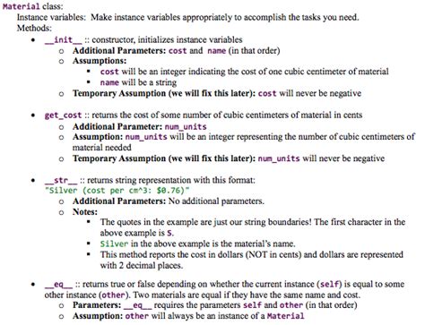 Solved Material Class Instance Variables Make Instance