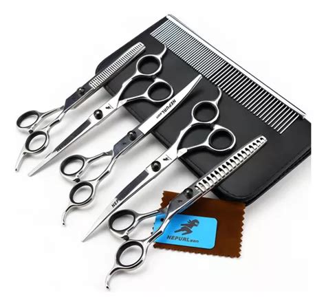 Kit 5 Tesouras Pet Shop Profissionais Banho Tosa Nepurlson 7