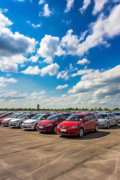 Premium AI Image A Row Of Cars Parked In A Parking Lot