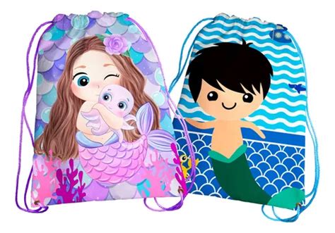 Dulcero Morral Recuerdos Fiesta Infantil Sirena 60 Pzs Envío gratis