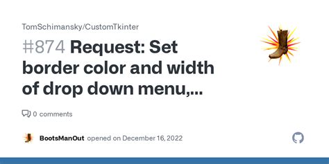 Request Set Border Color And Width Of Drop Down Menu Inside The Json