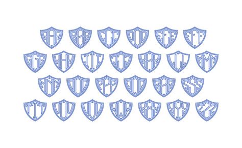 Shield Outline Monogram Font By Monogrambros