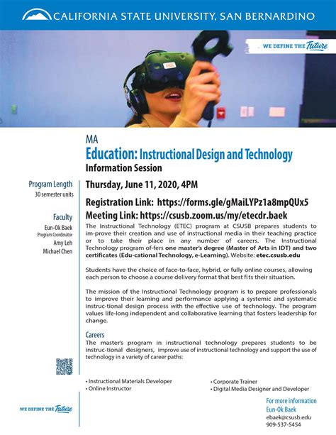 Csusb Instructional Technology M A Home Facebook