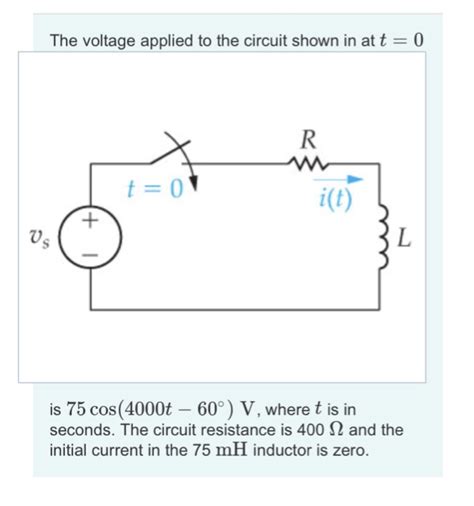 solved the voltage applied to the circuit shown in at t 0