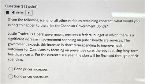 solved question 1 1 ﻿point given the following scenario