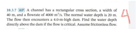 Solved WP A Channel Has A Rectangular Cross Section Chegg