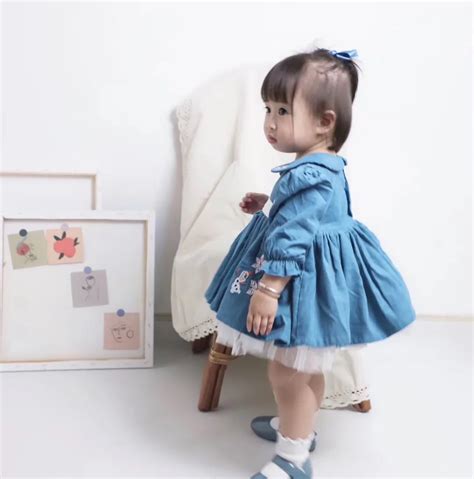 От 0 до 7 лет для маленьких девочек сезон осень зима турецкий стиль синее платье снежной