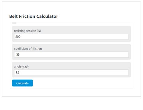 Belt Friction Calculator Calculator Academy