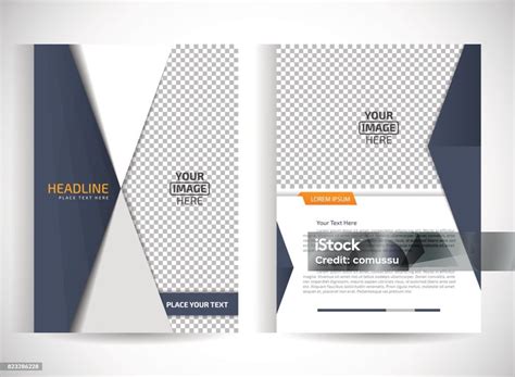 추상적인 벡터 현대 전단지 안내 책자 연간 보고서 Design 서식 파일 편지지 크기 A4 흰색 배경으로 가리기에 대한 스톡 벡터 아트 및 기타 이미지 Istock