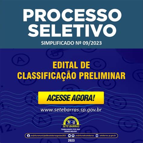 RESULTADO DO PROCESSO SELETIVO SIMPLIFICADO N º EDITAL DE CLASSIFICAÇÃO PRELIMINAR