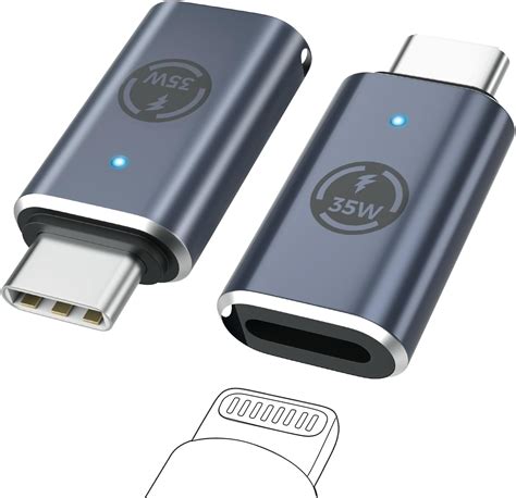 MoKo Adaptador Lightning Hembra A USB C Macho Paquete De 2 Adaptador