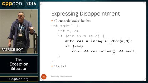 cppcon 2016 patrice roy “the exception situation youtube