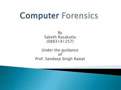 PPT Computer Forensics PowerPoint Presentation Free Download ID 1630405