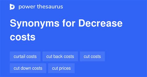 Decrease Costs Synonyms 79 Similar Words And Phrases