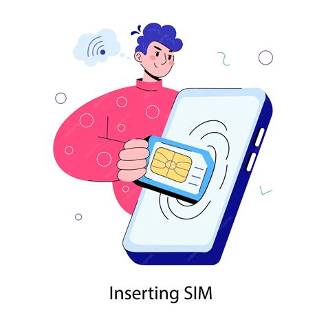 Premium Vector A Doodle Mini Illustration Of Inserting Sim