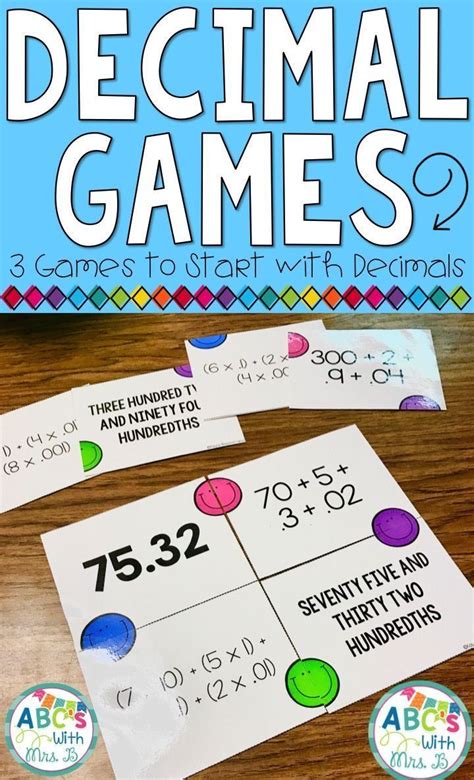 3 Decimal Games Included To Use During Small Math Group Instruction Or