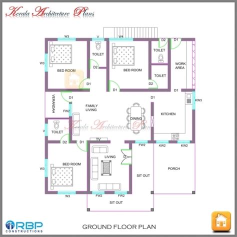 Gorgeous Kerala Style Single Storied House Plan And Its Elevation