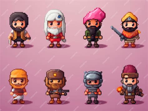Free Photo 8 Bits Characters Gaming Assets