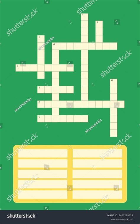 Vector Based Crossword Puzzle Template Question Columns Stock Vector Royalty Free