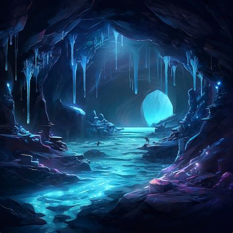 Premium Ai Image Image Of An Underground Bioluminescent Generative Ai