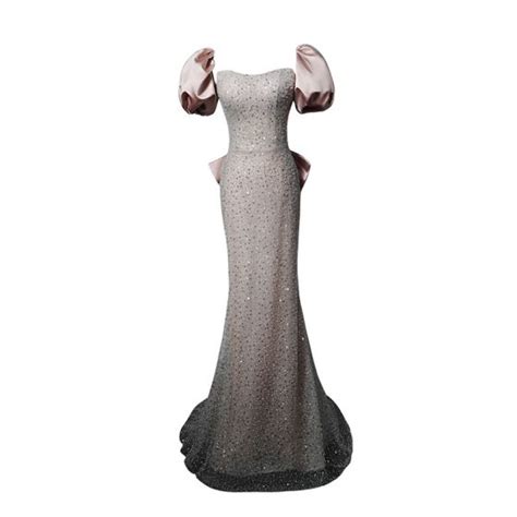 Charming Blushing Pink Beading Pearl Sequins Evening Dresses 2022