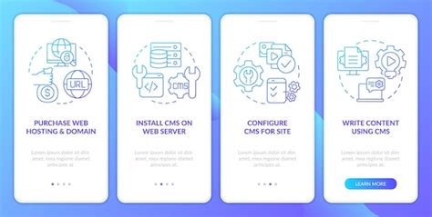 Premium Vector Develop Website With Cms Blue Gradient Onboarding