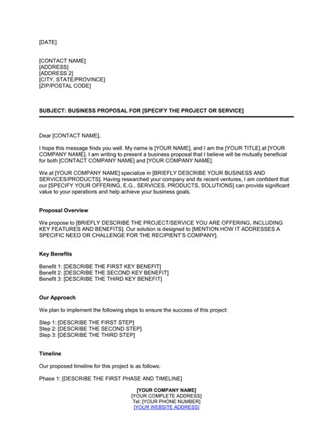 Example Business Proposal Letter