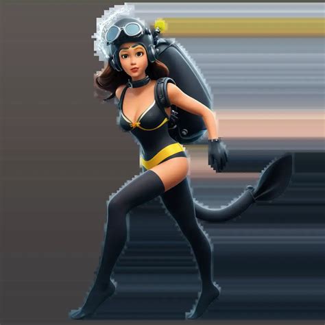 Cartoon Sexy Diver With Helmet Underwater Png Image Png Prompt