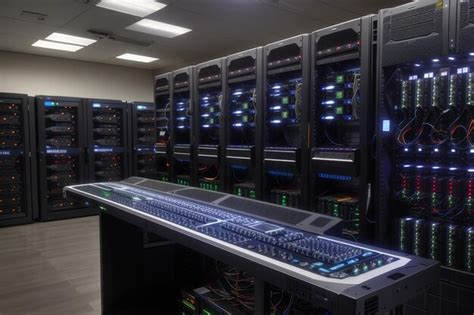 Premium Ai Image Rackmount Led Console In Server Room Data Center
