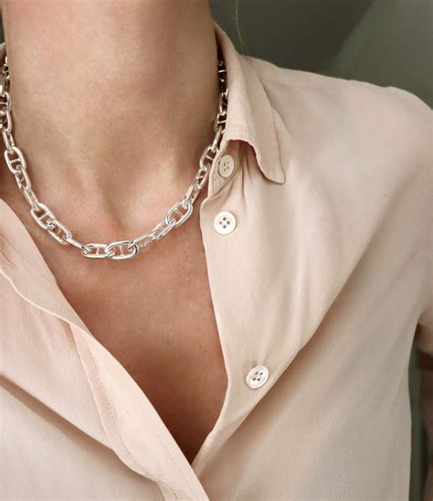 Chunky Marina Anchor Chain Necklace Silver Mila Silver
