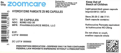 Dailymed Hydroxyzine Pamoate Capsule
