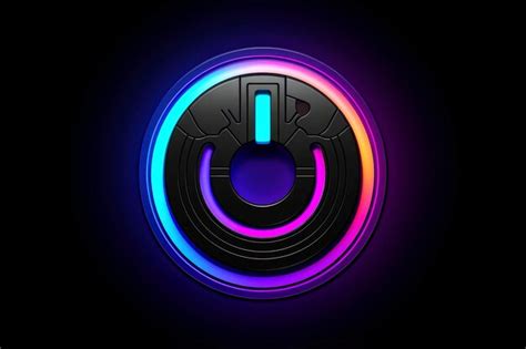 Premium Photo Abstract Colorful Neon Padlock On Black Background Generative Ai