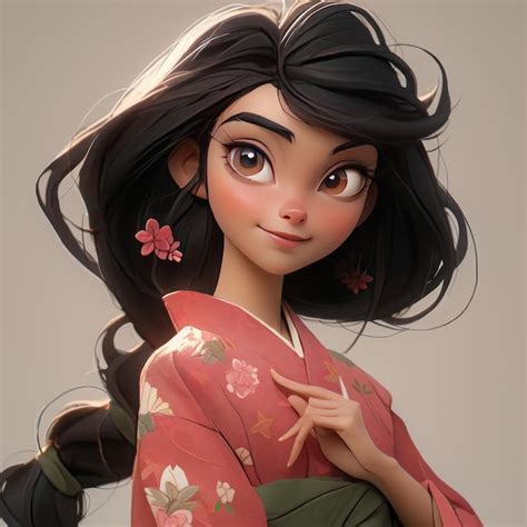 Premium Photo Portrait Of Cute Chinese Girl In Hanfu 3d Rendering