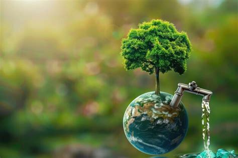 Global Environmental Sustainability Concept With Rainforest Tree