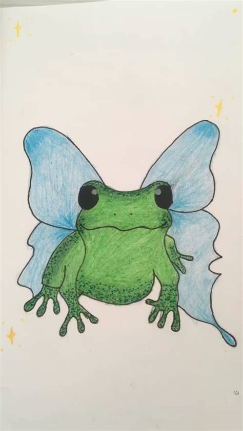 Лягушка с крыльями🐸💗 Рисунки Милые рисунки Легкие рисунки