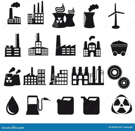 Factory And Pollution Icons Vector Illustration 28538134