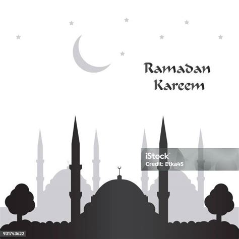 帶黑色背景向量插圖的齋月卡賀賀卡向量圖形及更多ramadan Kareem圖片 Ramadan Kareem 側影 問候 Istock