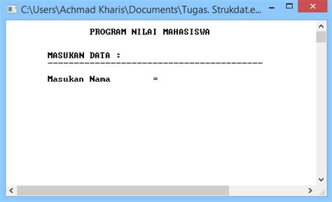 Program C Data Nilai Huruf Mahasiswa Simple Dengan Function