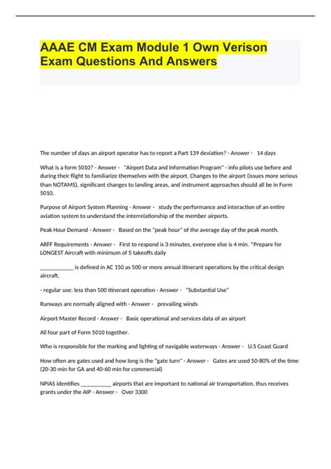 Aaae Cm Exam Module 1 Own Verison Exam Questions And Answers Aaae Cm Mod Stuvia Uk