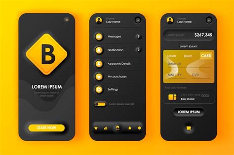 Premium Vector Neomorphic Mobile App Ui Ux Kit Online Banking Unique