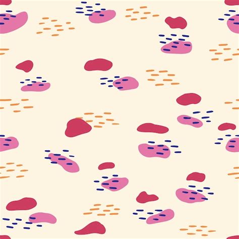 Premium Vector Seamless Vector Pattern With Pink Organicly Shaped Blobs And Dashes Great For
