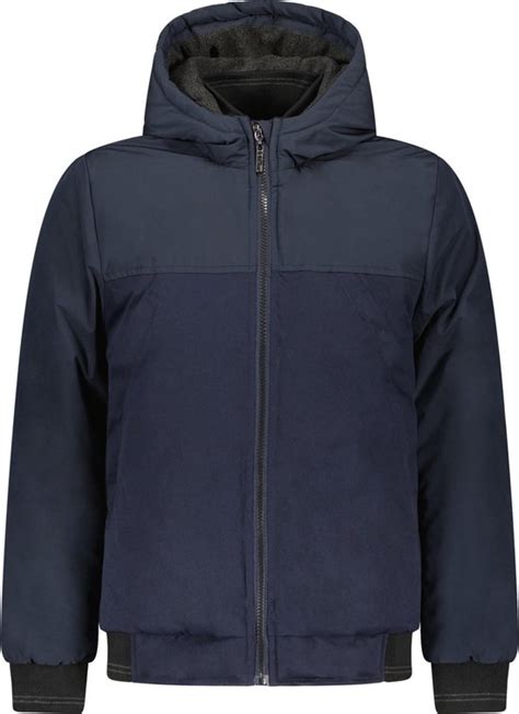 Jongens Winterjas Capuchon Bas Navy Blauw Blazer