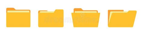 Different Folder Icon Set Opened And Closed Folders Collection Flat Open Folder Icon Set For
