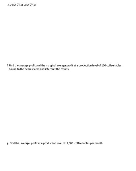 Solved 4 Example Average Revenue Marginal Average Revenue