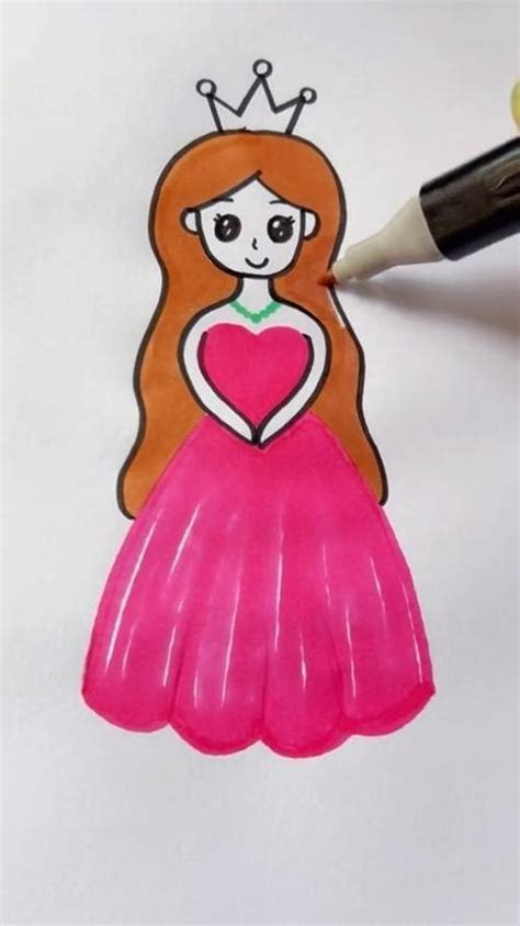 爱心公主儿童简笔画简单又好看简单（汇总18张）简笔画图片大全